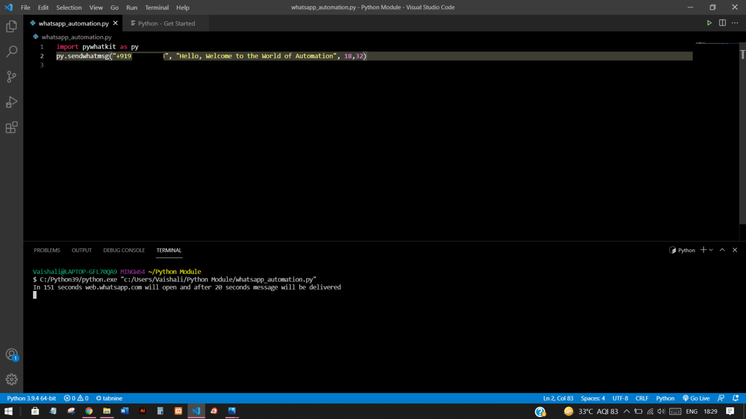 How To Easily Automate Whatsapp Messages Python Project 02
